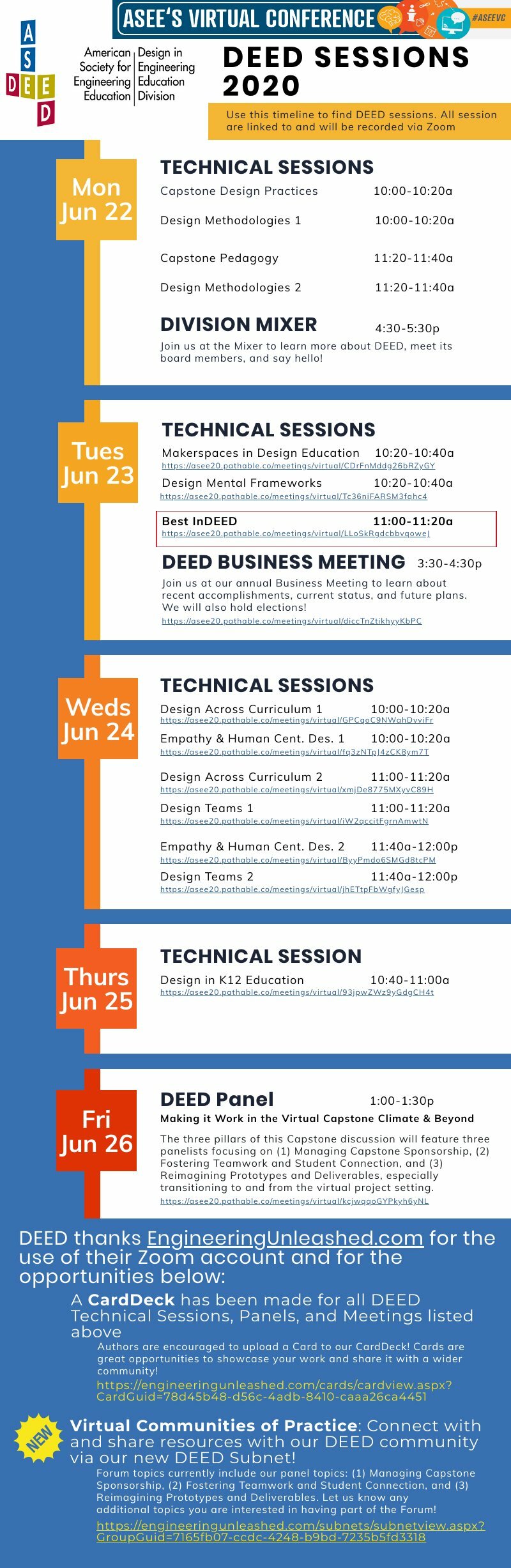 DEED 2020 ASEE Sessions | Piktochart Visual Editor