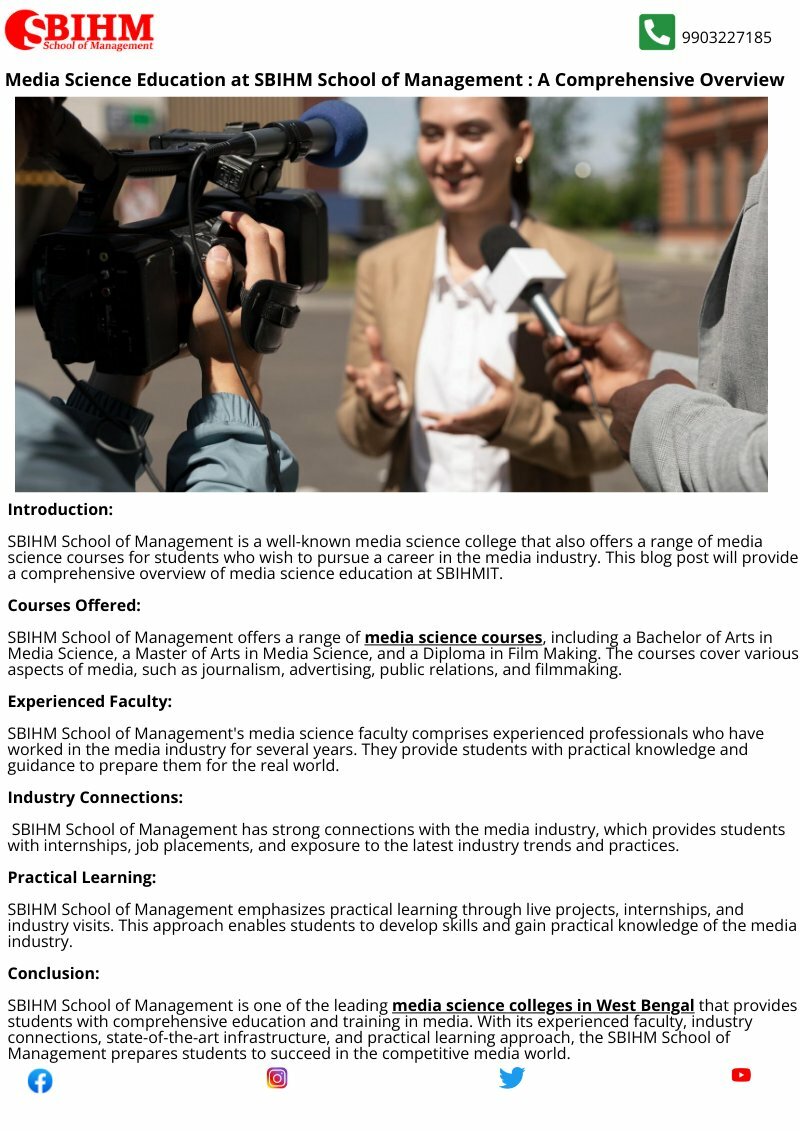 Media Science Education at SBIHMIT: A Comprehensive Overview ...