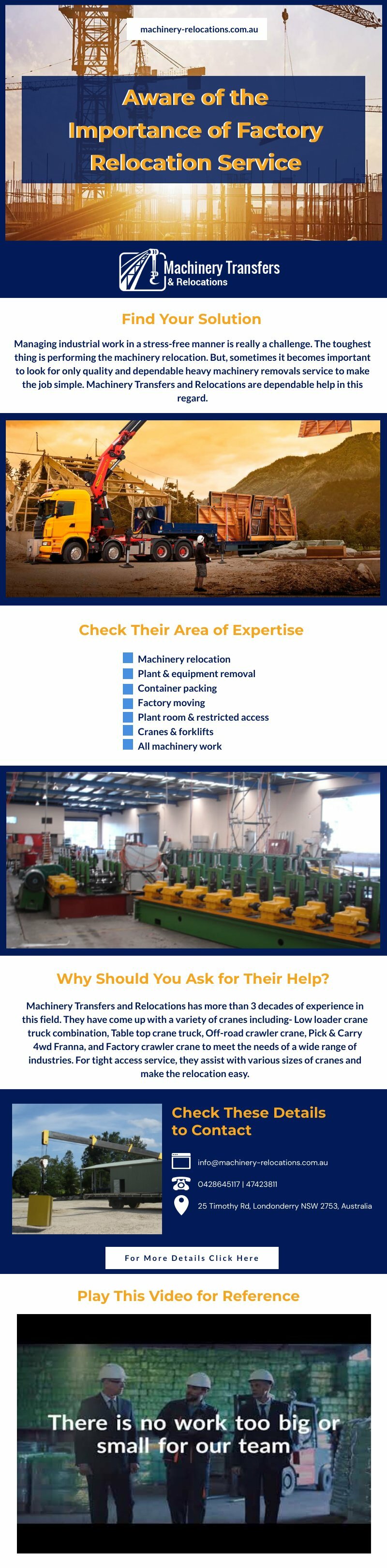 Aware of the Importance of Factory Relocation Service | Piktochart ...