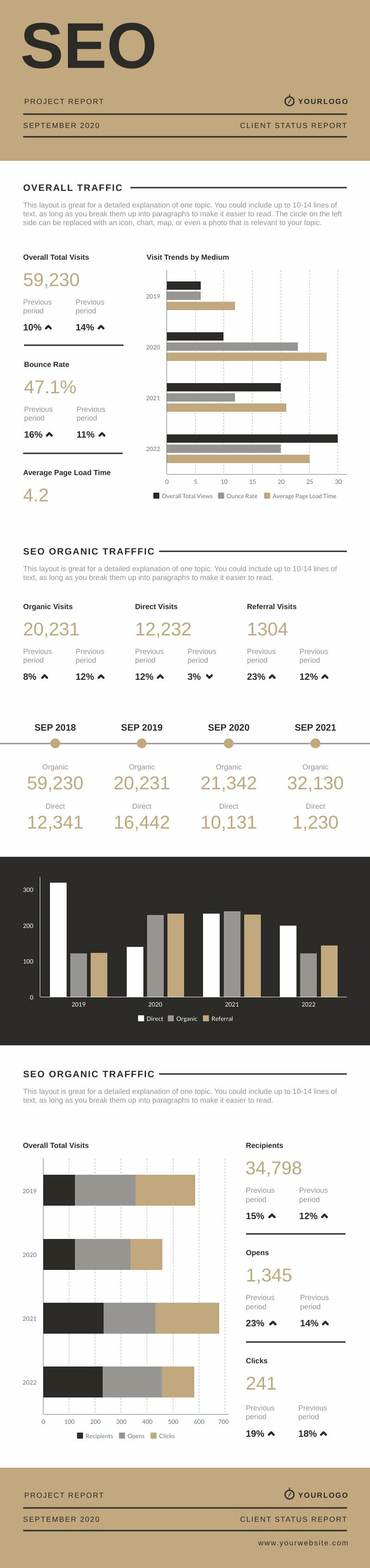 SEO Report Free Infographic Template Piktochart