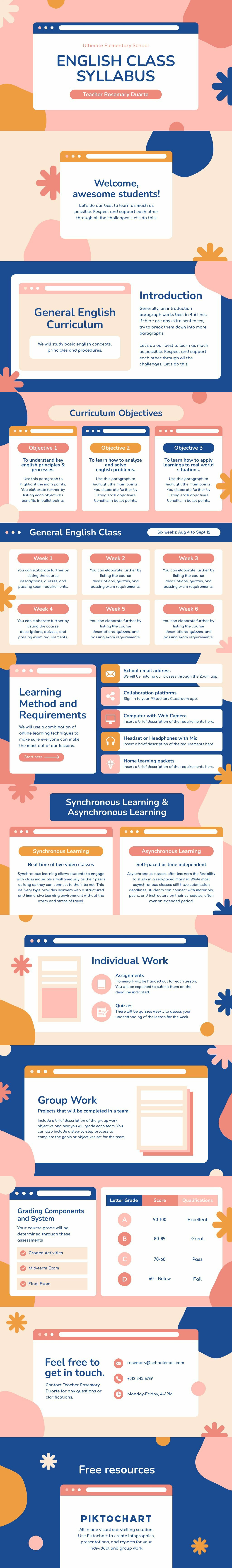 English Class Syllabus Widescreen Free Presentation Template Piktochart English Class Syllabus Widescreen Free Presentation Template Piktochart