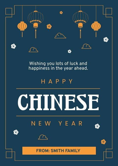 Chinese Lunar New Year | Free Cards Template - Piktochart