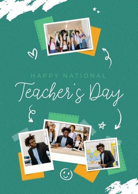 National Teacher Day | Free Cards Template - Piktochart