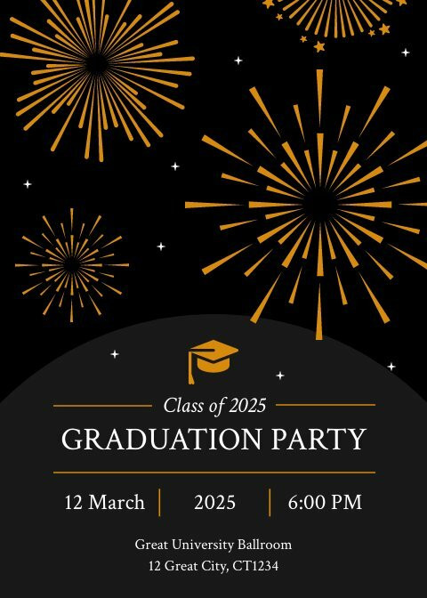 Graduation Celebration Invitation | Free Cards Template - Piktochart