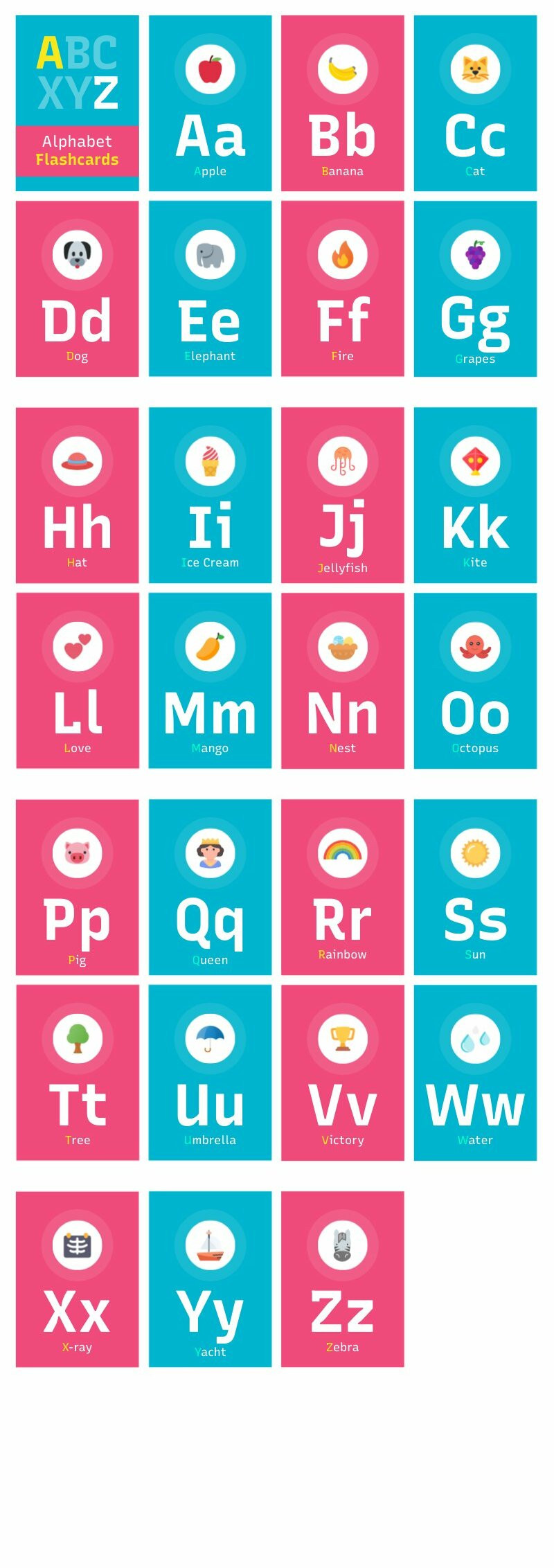 A-Z Flashcard - Piktochart