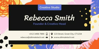 Artistic Business Owner Email Signature - Piktochart